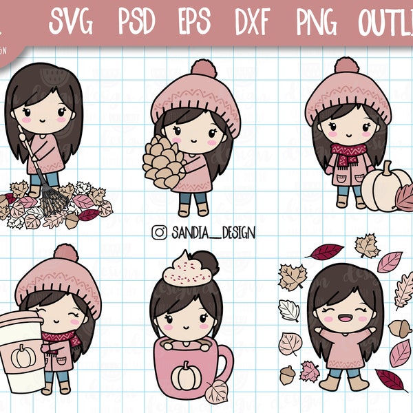 Chibi Girl Clip Art - Etsy