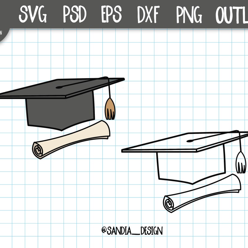 Graduation Hat Svg - Etsy