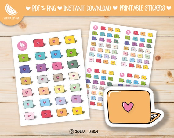 Printable Stickers Sheet Printable Planner Stickers. Doodle - Etsy