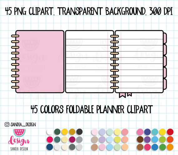 45 Foldable Planner Clipart. Time to Plan. Personal and | Etsy
