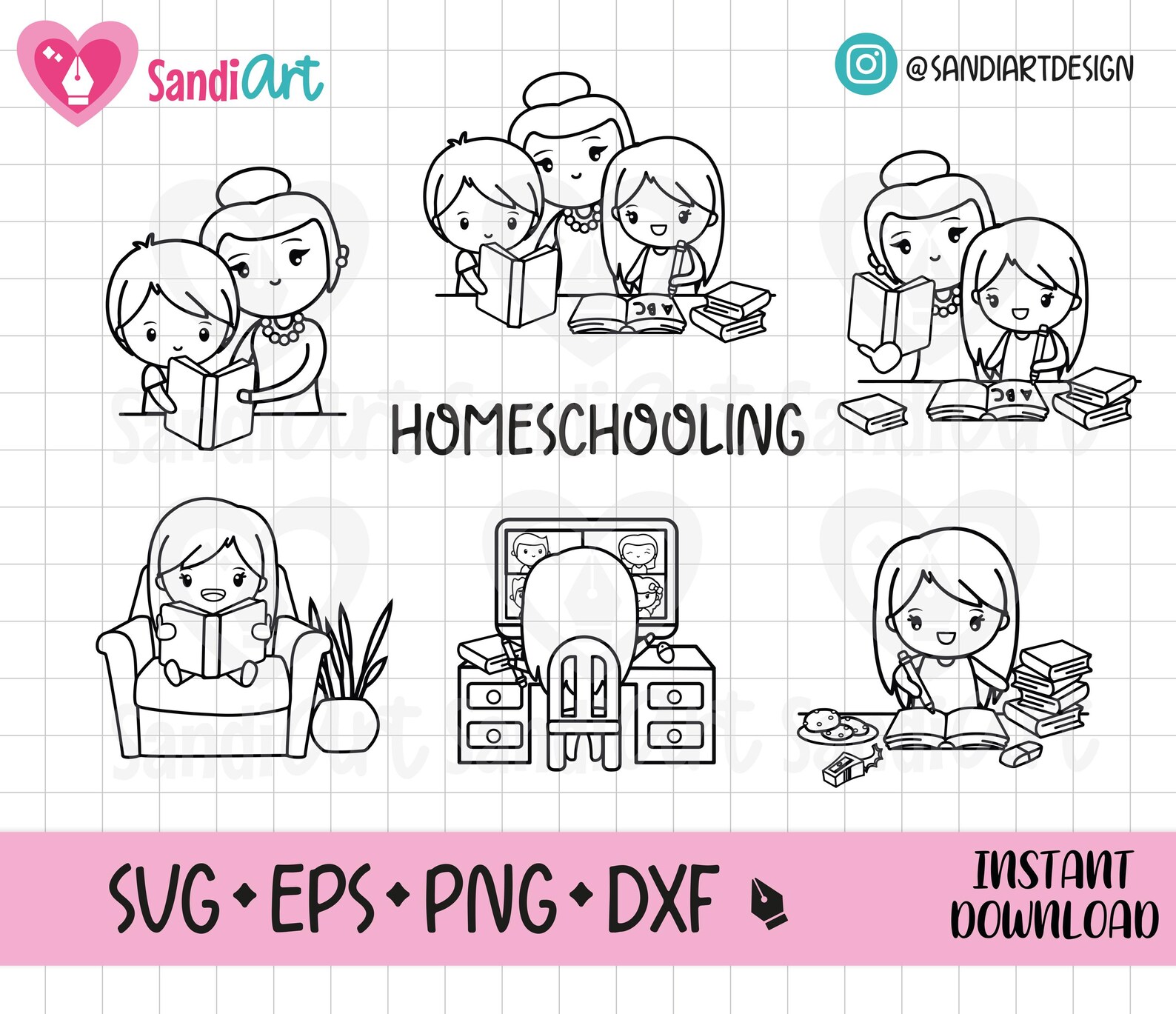 Homeschooling Bundle, SVG, PNG, PSD, Outline, Commercial Use - Etsy