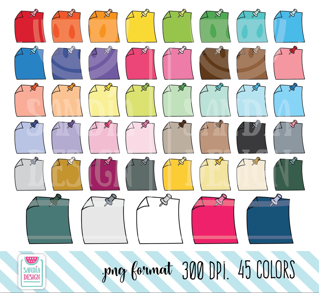 45 Doodle Push Pin Note Clipart. Personal and Commercial Use. - Etsy