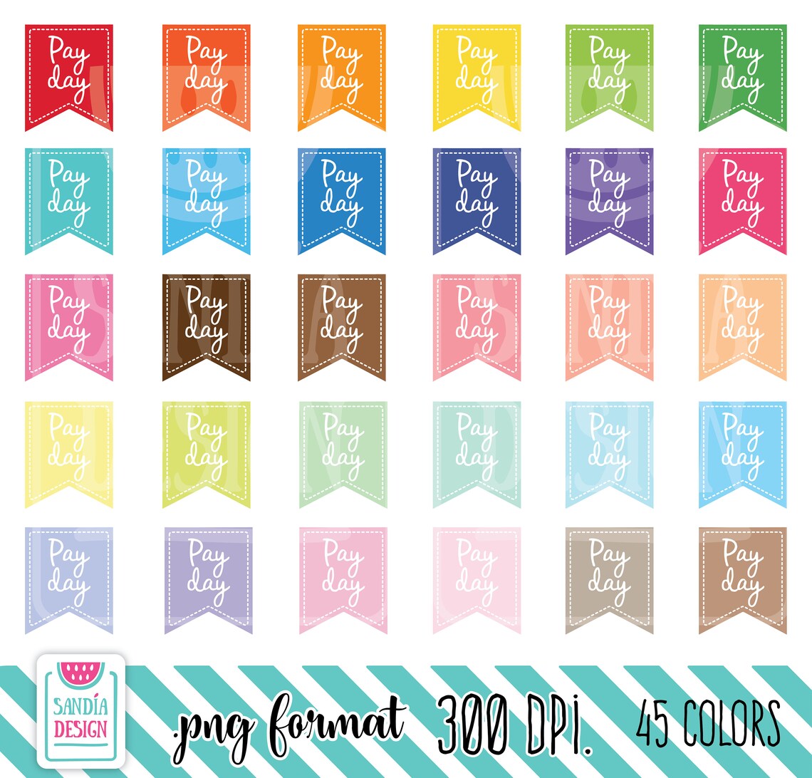 45 Pay Day Flags Clipart. Pay Day Clipart. Personal and Comercial Use ...