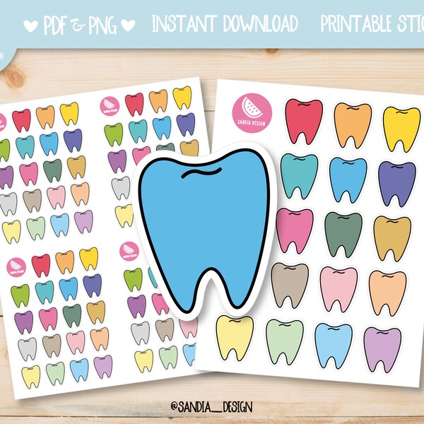 Teeth Doodle Stickers - Etsy