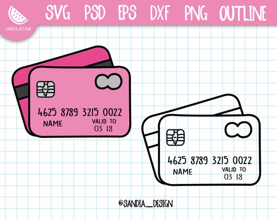 Doodle Credit Card SVG PNG Psd Outline Personal and - Etsy