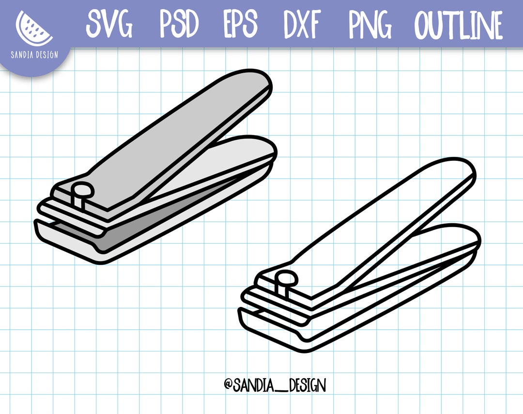 Doodle Nail Clipper, SVG, PNG, Psd, Outline, Personal and Commercial ...