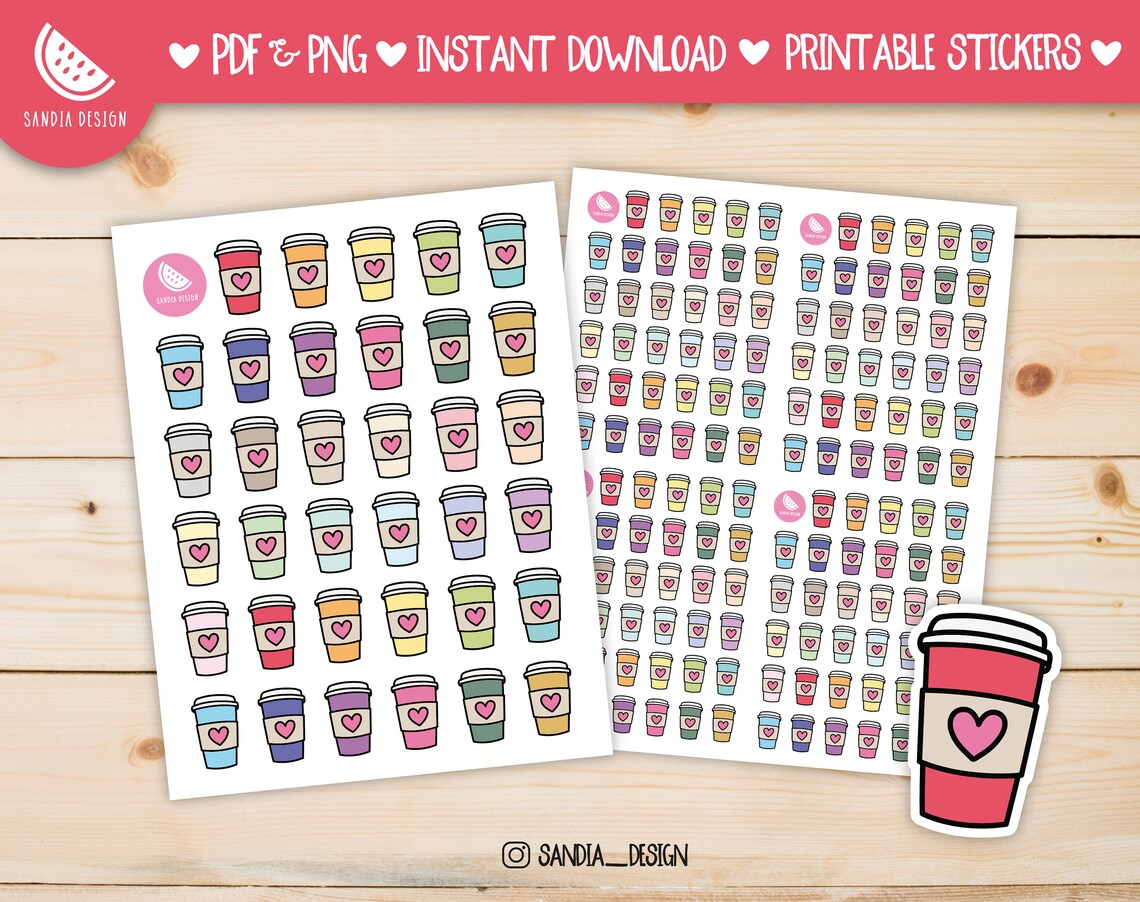 Printable Stickers Sheet Printable Planner Stickers. Doodle - Etsy
