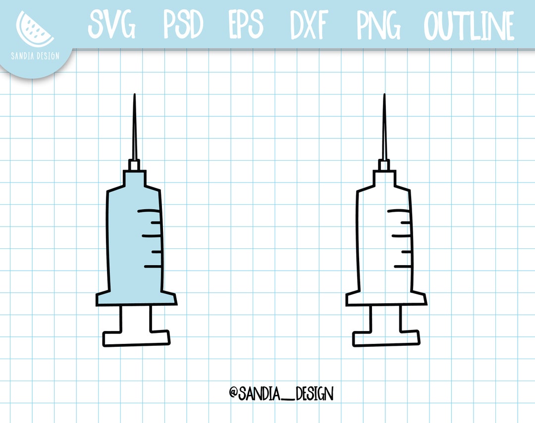 Doodle Syringe , SVG, PNG, Psd, Outline, Personal and Commercial Use ...