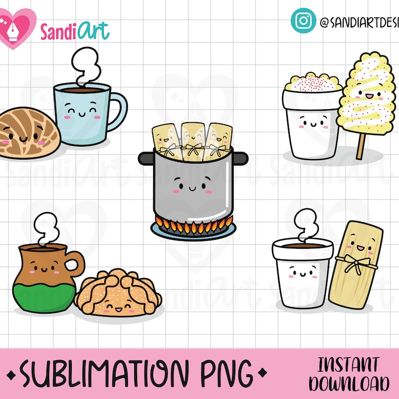Kawaii Food Clipart - Etsy