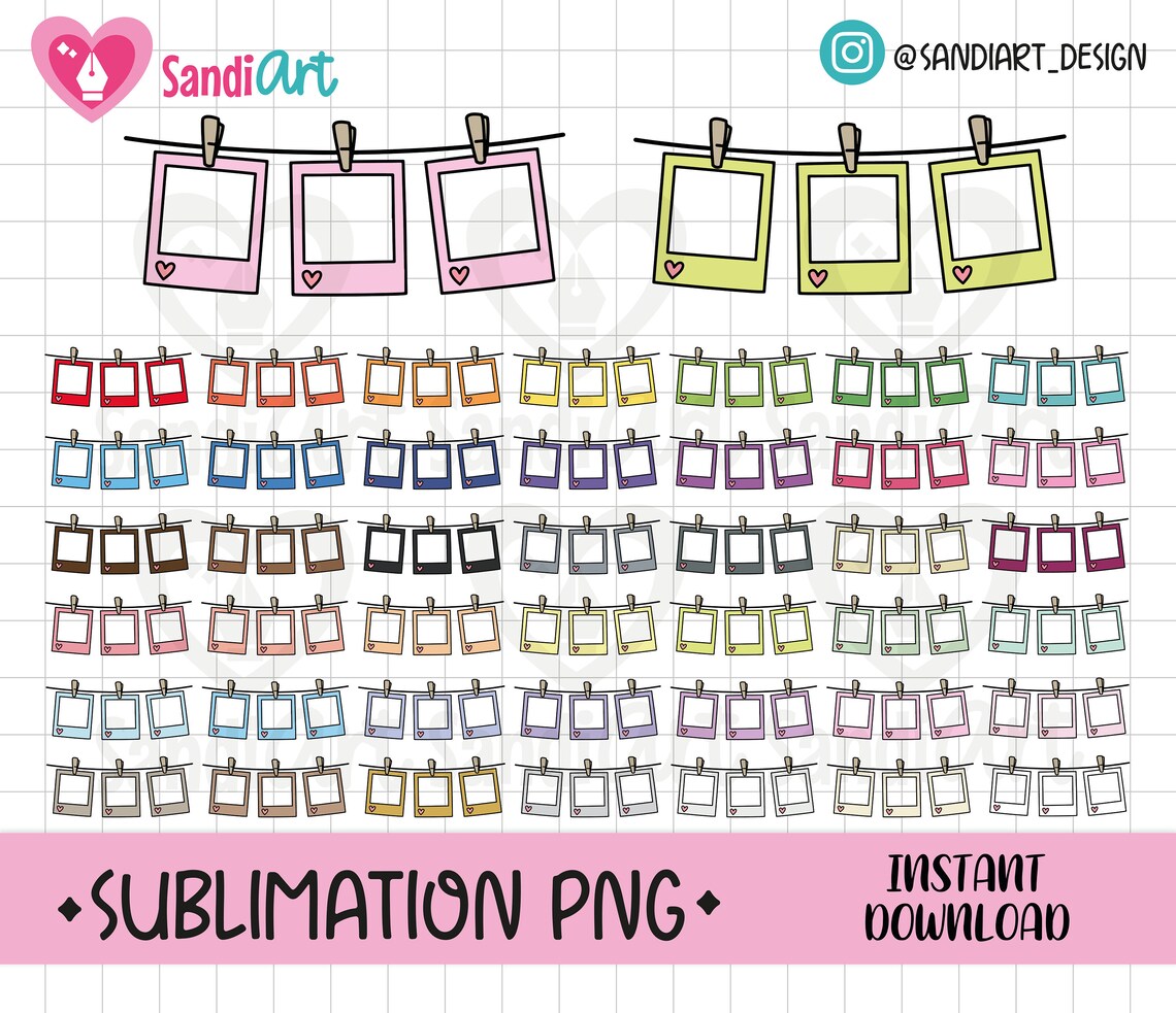 Doodle Photo Frame Clipart. Personal and Commercial Use. - Etsy