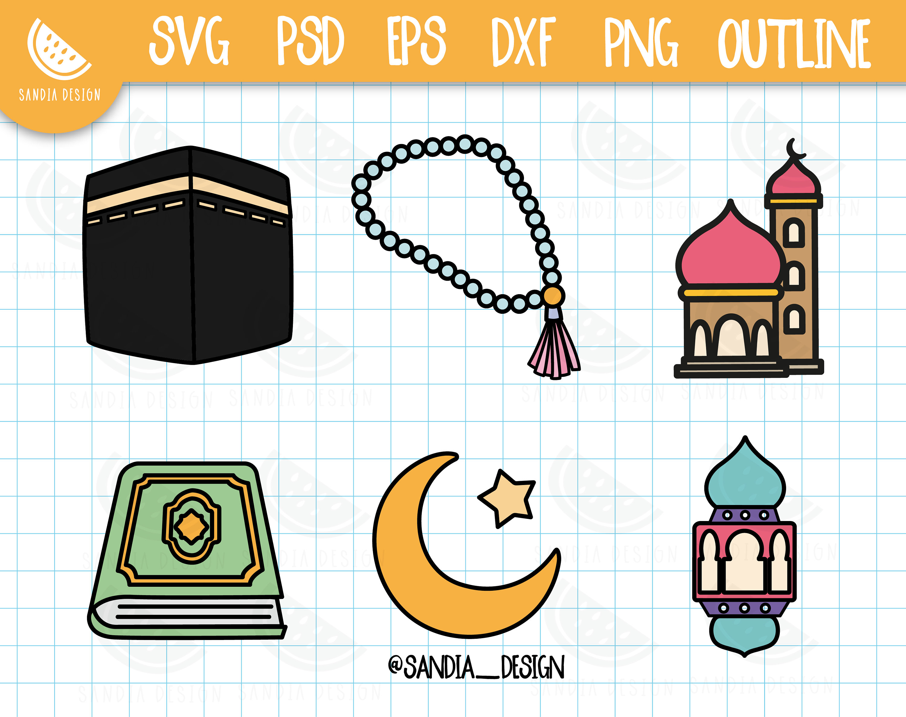 Doodle Islam Icon Clipart SVG PNG Psd Outline Personal - Etsy Canada