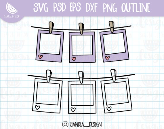 Doodle Photo Frame SVG PNG PSD Outline Personal and - Etsy Australia