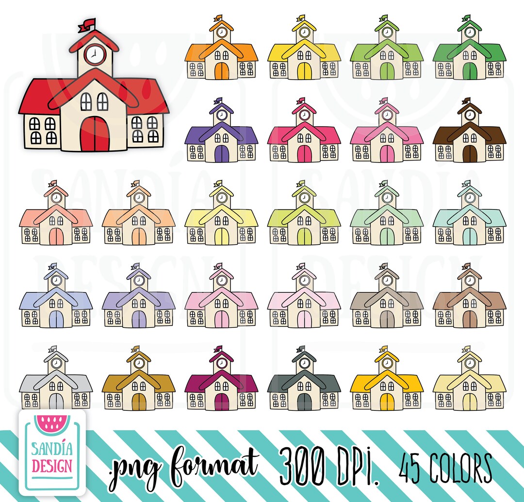 45 Doodle School Clipart, Back to School Clipart. Personal and ...