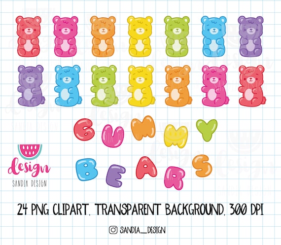 Gummy Bears Clipart Set. Personal and Comercial Use. - Etsy