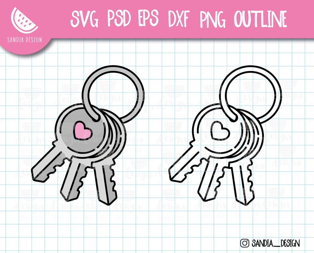 Doodle Key Chain, SVG, PNG, PSD, Outline, Personal and Commercial Use ...