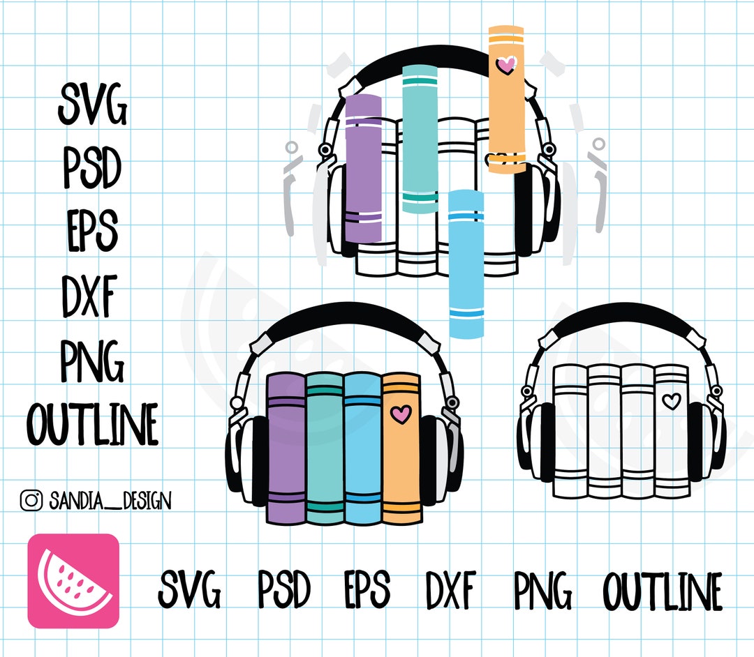 Doodle Audiobook, Audiobook SVG, PNG, Psd, Outline, Personal and ...