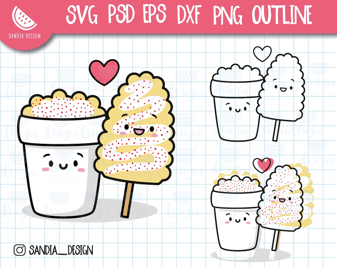 Cute Couple Elote Y Esquites , SVG, PNG, PSD, Outline, Personal and ...