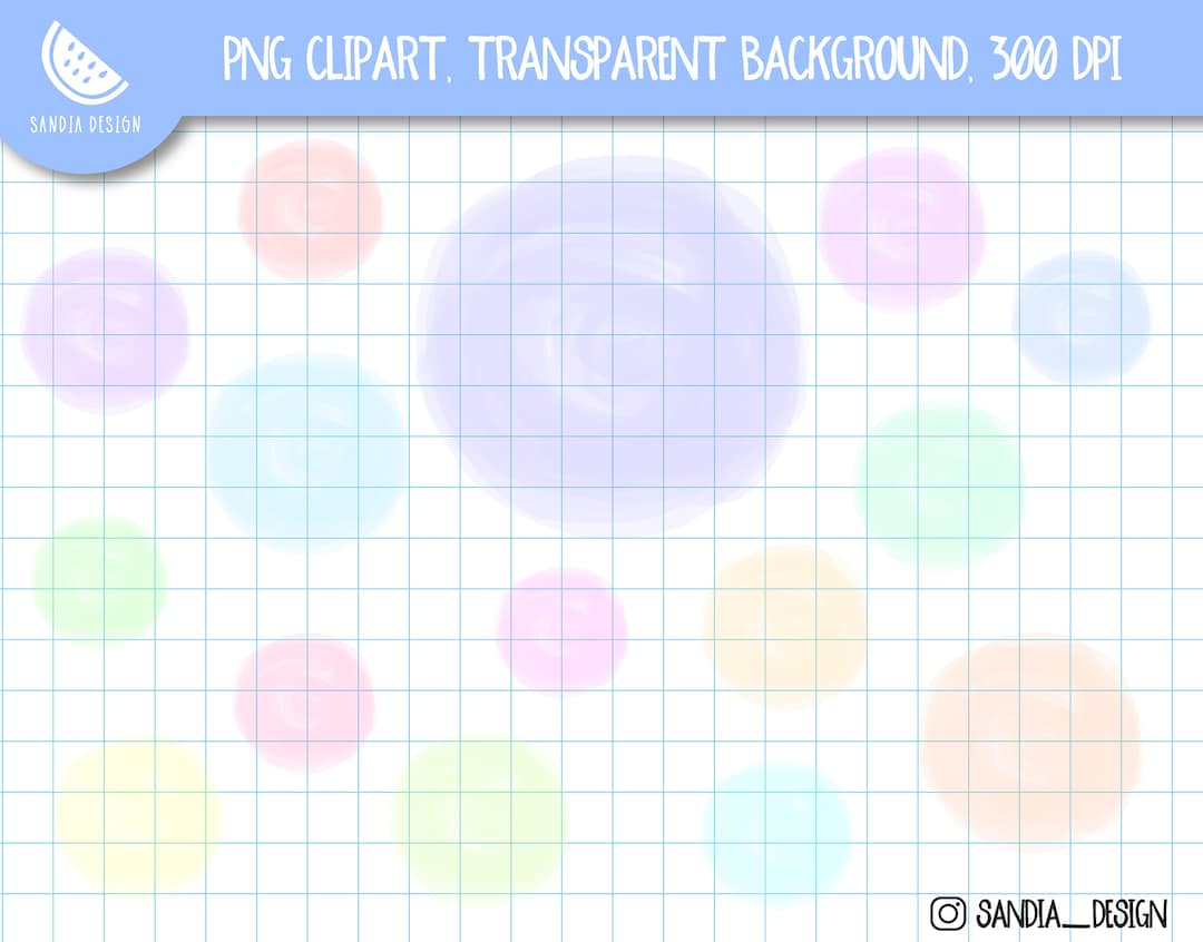 Pastel Watercolor Circles Clipart, Watercolor Dots, Round Blobs, 15 Png ...