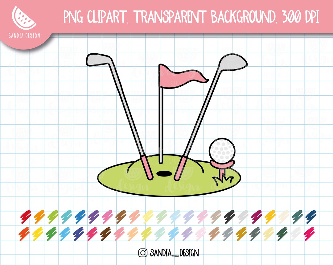 Doodle Golf Clipart, 45 Png Colorful Clipart, Transparent Background ...