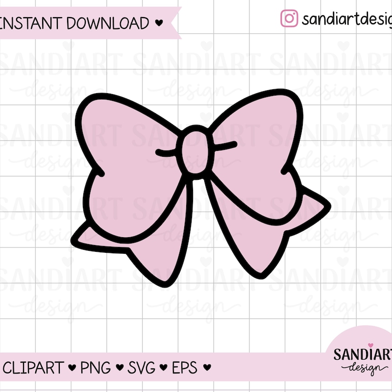 Kawaii Bow Clipart - Etsy