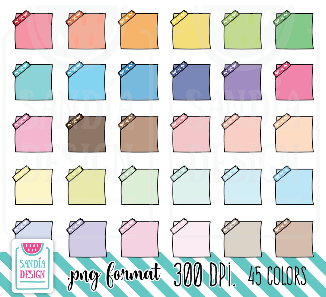 45 Doodle Washi Sticky Notes Clipart. Personal and Commercial Use. - Etsy