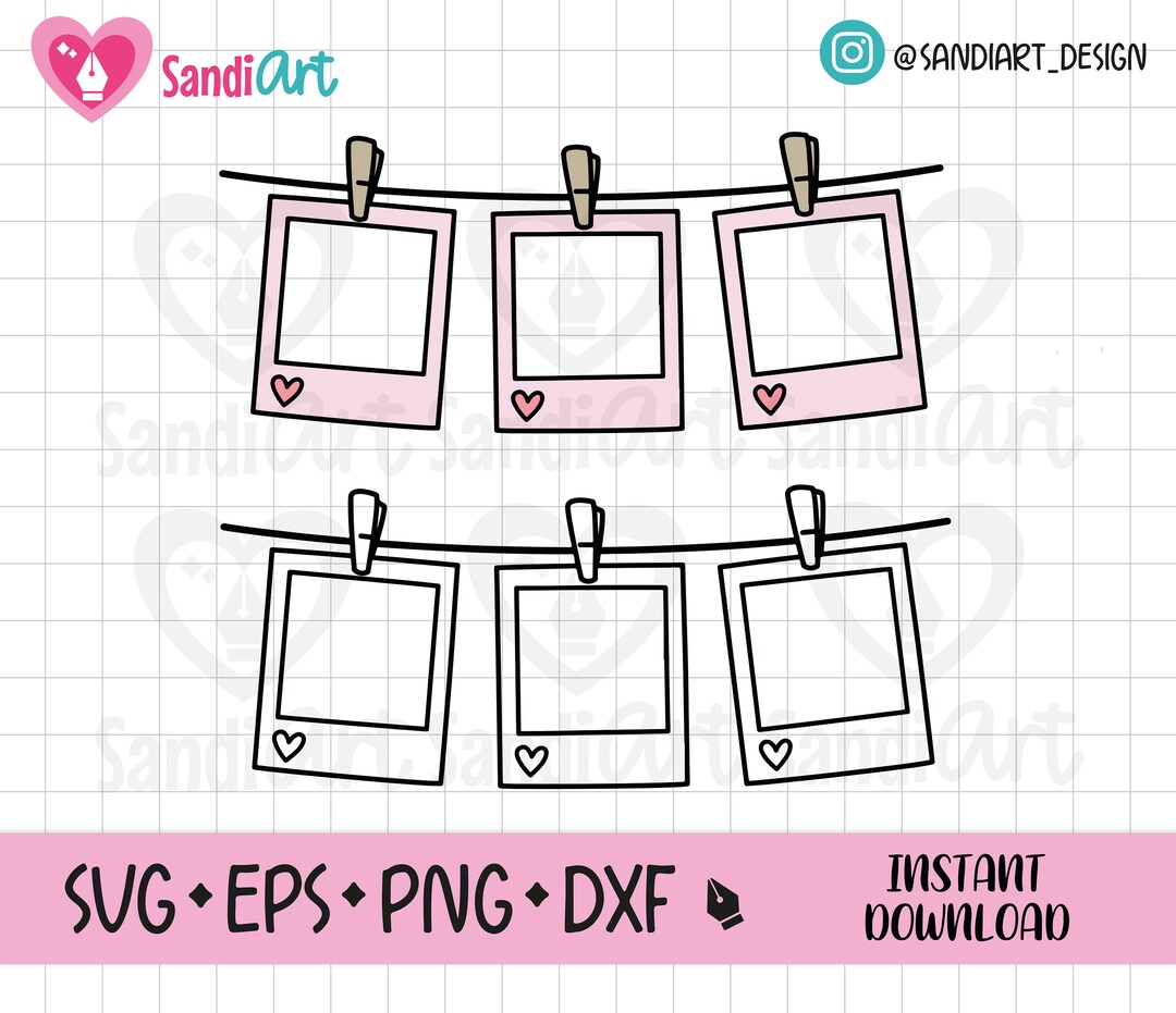 Doodle Photo Frame, SVG, PNG, PSD, Outline, Personal and Commercial Use ...