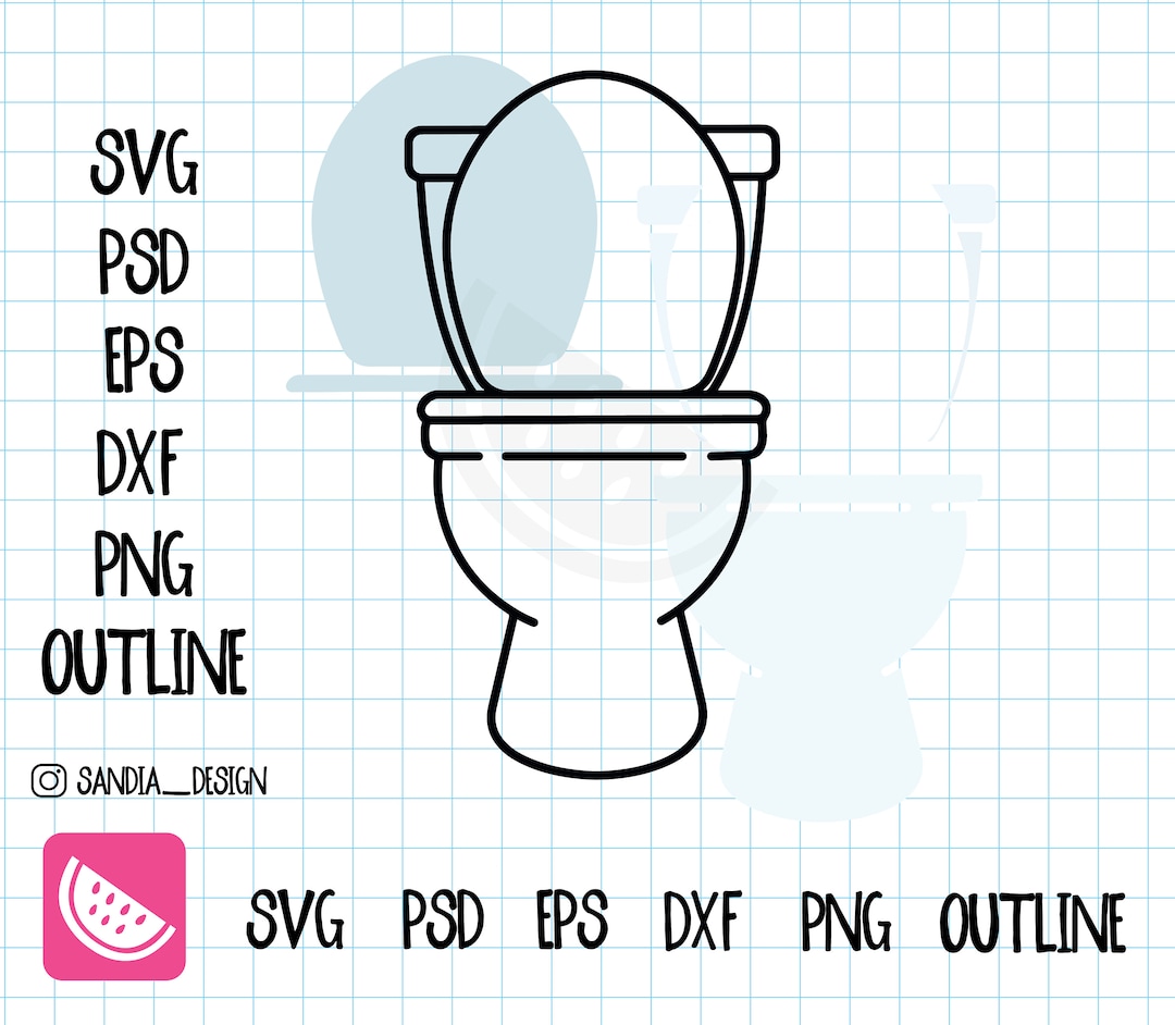 Doodle Toilet, SVG, PNG, Psd, Outline, Personal and Commercial Use - Etsy