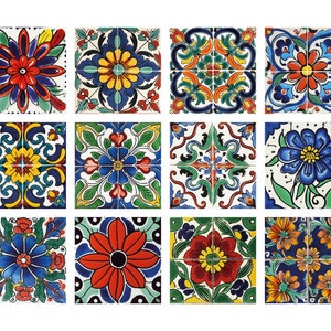 Mexican Peel and Stick Vinyl Tile Stickers Flowers Tiles C18 - Etsy