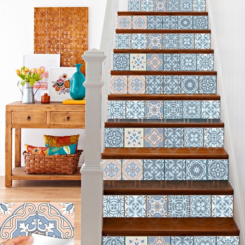 Kitchen Decals Set of 24 Blue Tile Stickers Kitchen Decals - Etsy