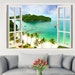 3D Window Beach Decal, Plam Murals 3D Wall Decor, Vinyl Wall Decals ...
