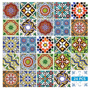 Spanish Set of 24 Tiles Decals Tiles Stickers Tiles for Walls Kitchen ...
