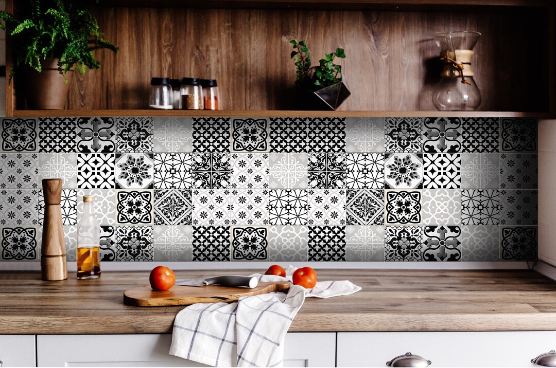 Tile Stickers 24 Tiles Decals Tiles Stickers Mixed Tiles for Walls ...