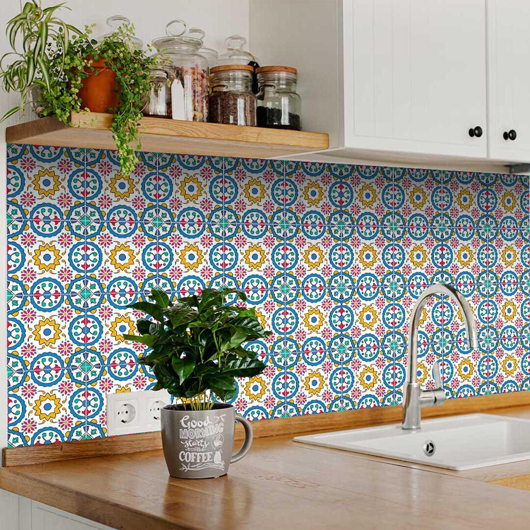 Tile Stickers Decals Murals Kitchen Decor Set of 24 Tiles Decals Tiles ...
