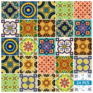 Spanish Set of 24 Tiles Decals Tiles Stickers Tiles for Walls Kitchen ...