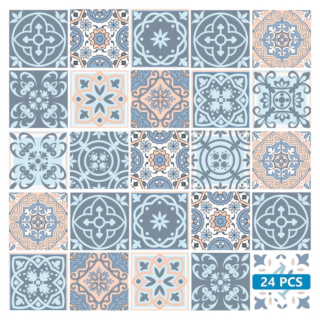 Spanish Set of 24 Tiles Decals Tiles Stickers Tiles for Walls Kitchen ...