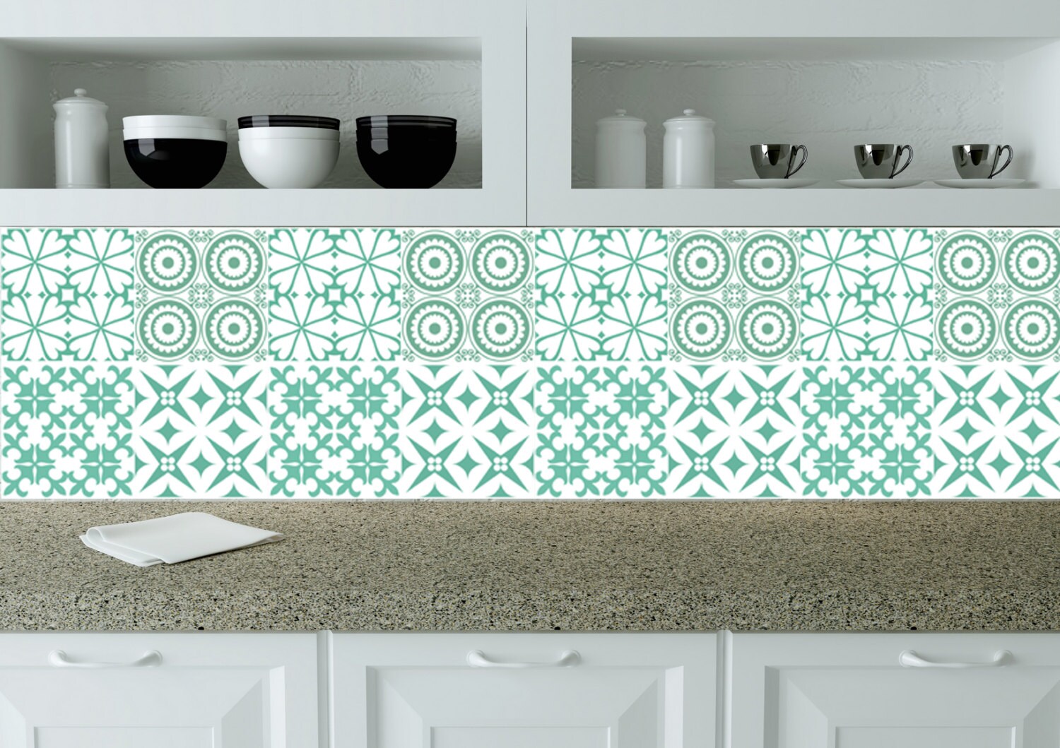 Turquoise Blue Tile Stickers Set of 24 Tile Decals Mixed Tiles | Etsy