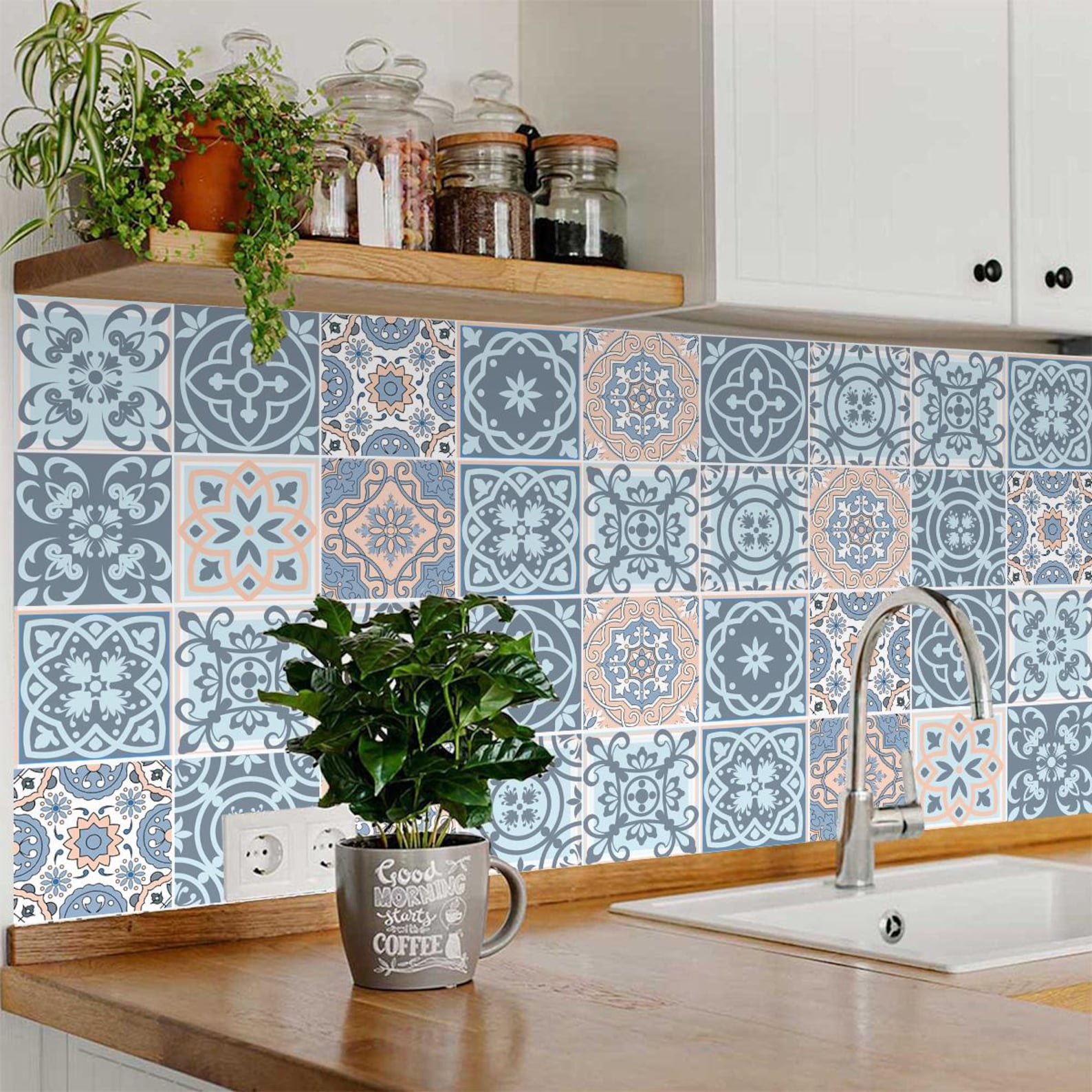 Spanish Set of 24 Tiles Decals Tiles Stickers Tiles for Walls Kitchen ...