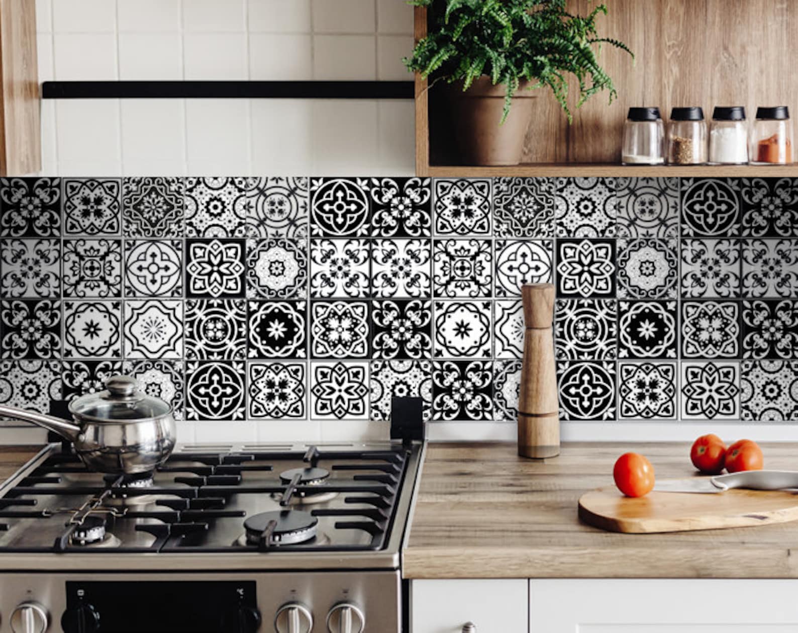 Kitchen Decals Peel and Stick Backsplas Stickers 24 Tiles - Etsy
