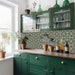 Green Peel and Stick Vinyl Cover Tile Stickers Wall Decor Wallpaper ...