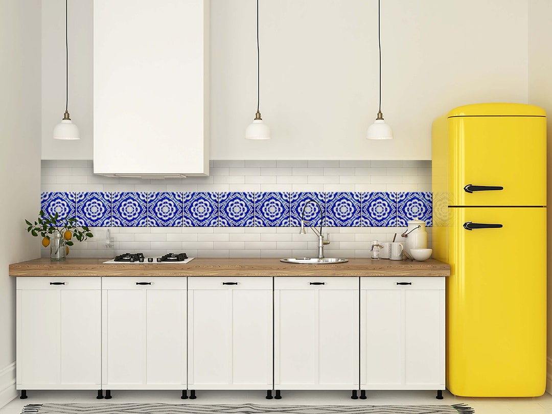 Set Blue Tile Kitchen Traditional Mexican Tiles Decals Bathroom ...
