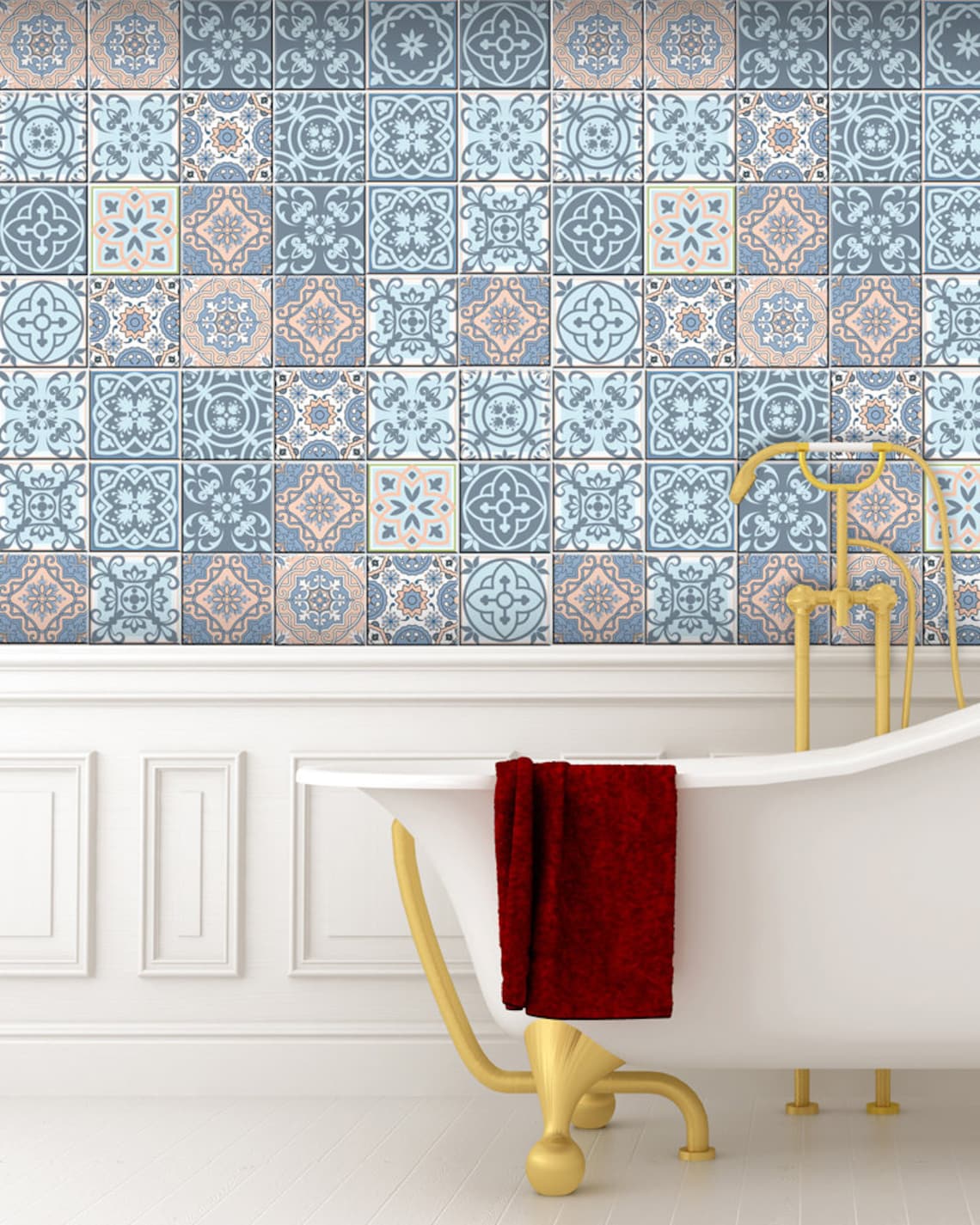 Spanish Set of 24 Tiles Decals Tiles Stickers Tiles for Walls | Etsy