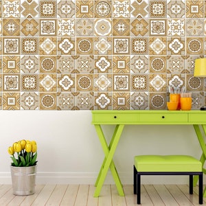 Decals 24 Cream Tiles Decals Bathroom Stickers Mixed Tiles for - Etsy