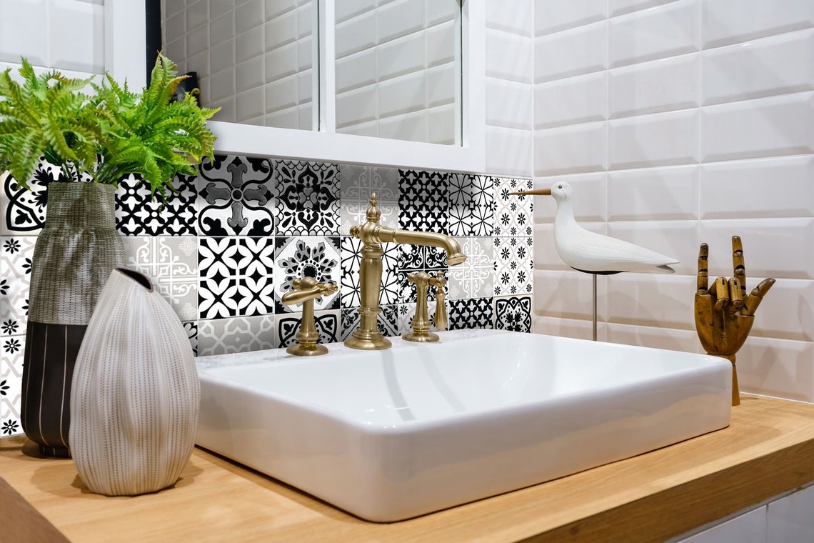 Tile Stickers 24 Tiles Decals Tiles Stickers Mixed Tiles for - Etsy