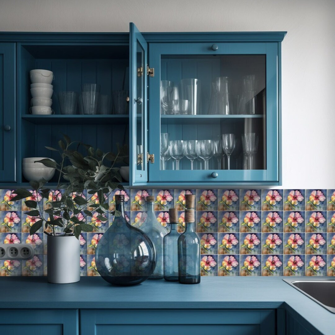 Peel and Stick Flower Tile Flower Tile Backsplash R96 - Etsy