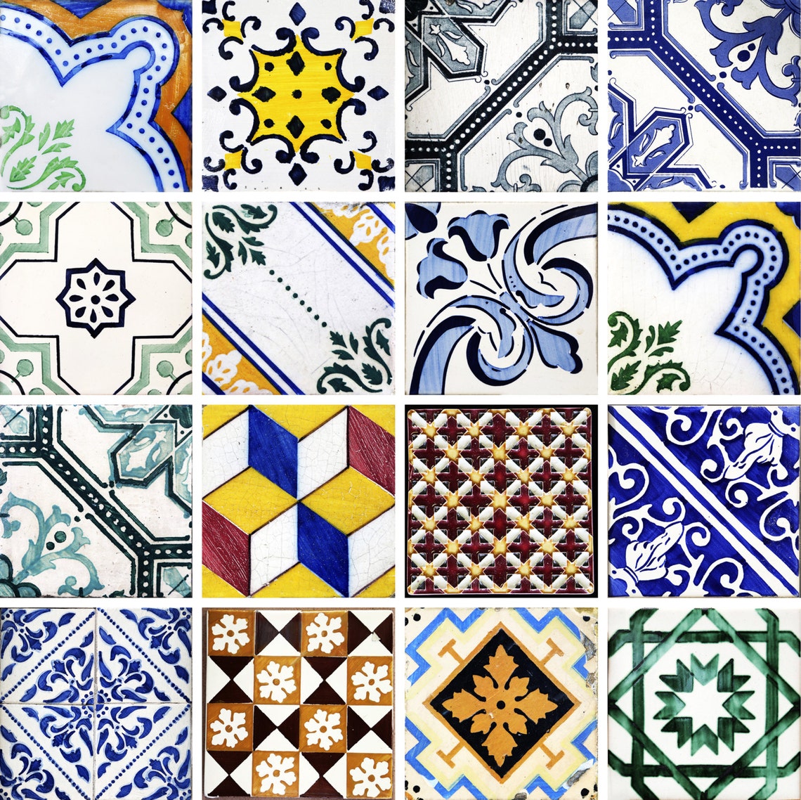 Talavera Spanish Tile Set of 24 Tiles Decals Tiles Stickers | Etsy