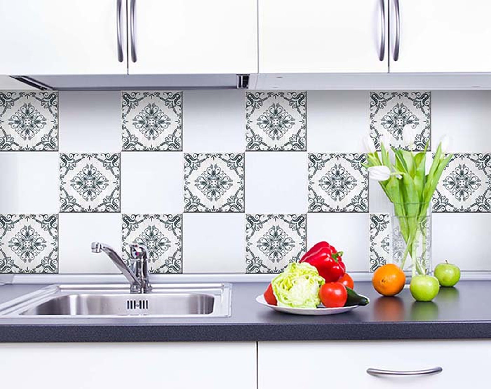 Kithen Decals Peel and Stick Backsplas Stickers 24 Tiles - Etsy