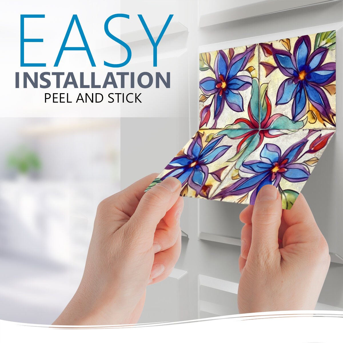 Flower Tile Backsplash Flower Tile Flower Wall Paper Wall Decor Ikea ...