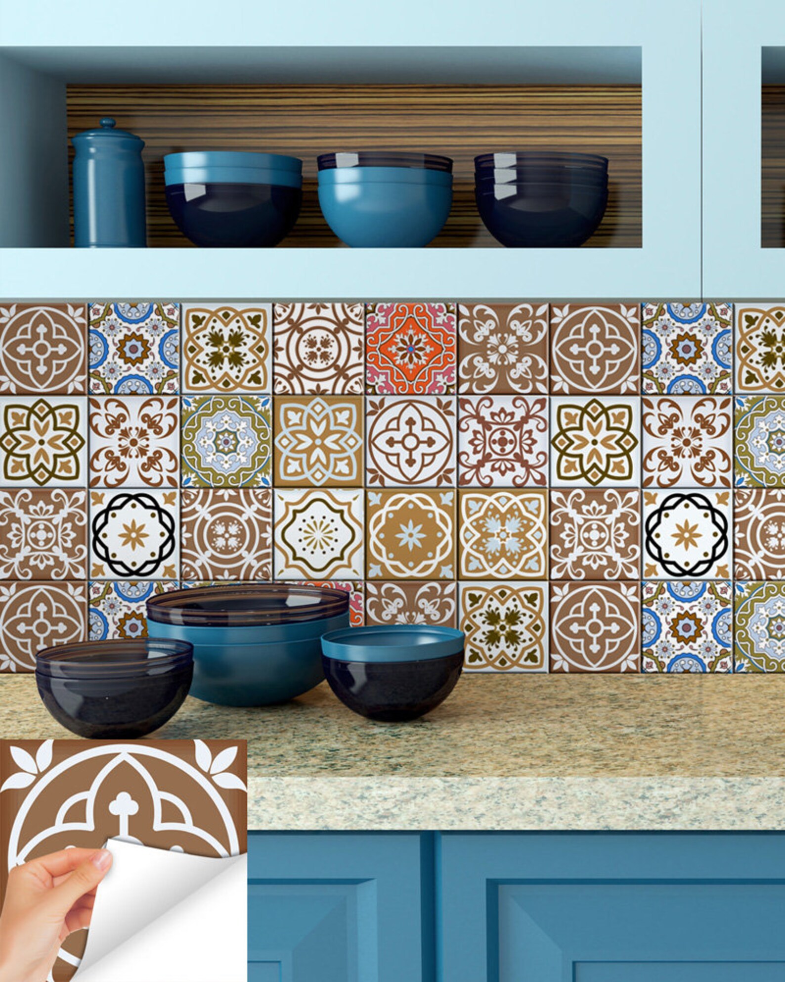 24 Tiles Decals Bathroom Stickers Mixed Tiles for Walls | Etsy