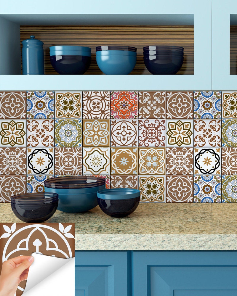 24 Tiles Decals Bathroom Stickers Mixed Tiles for Walls | Etsy