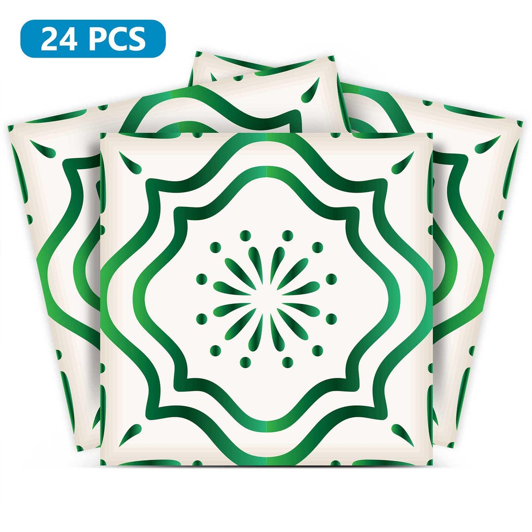 Shiny Green Tile Stickers for Home Decor Fliesenaufkleber Carrelage ...